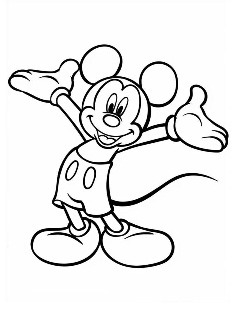 Gratis Mickey Mouse Kleurplaat (PDF Printbaar) - Kleurplaat.org