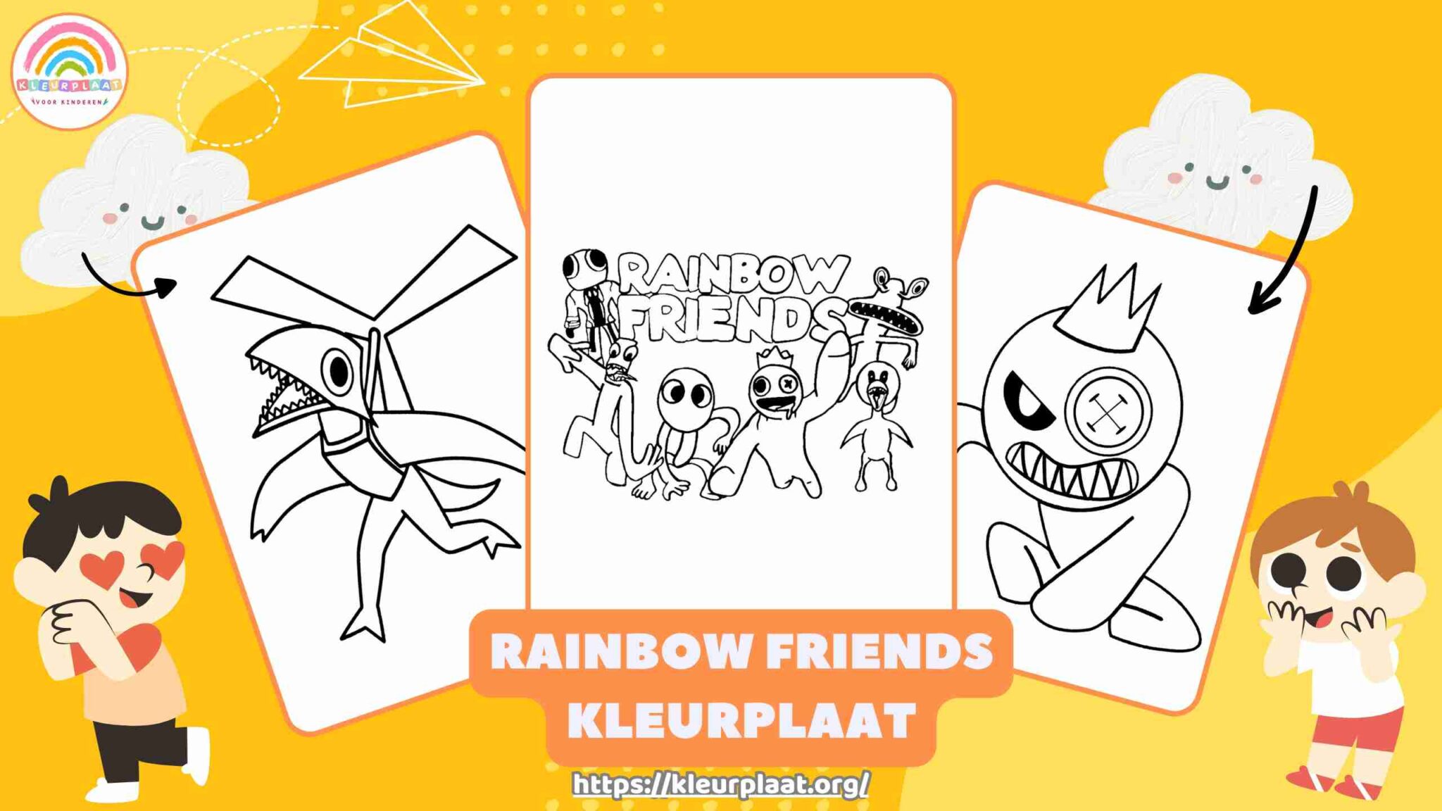 20 Rainbow Friends Kleurplaten (Gratis PDF Printbaar) - Kleurplaat.org
