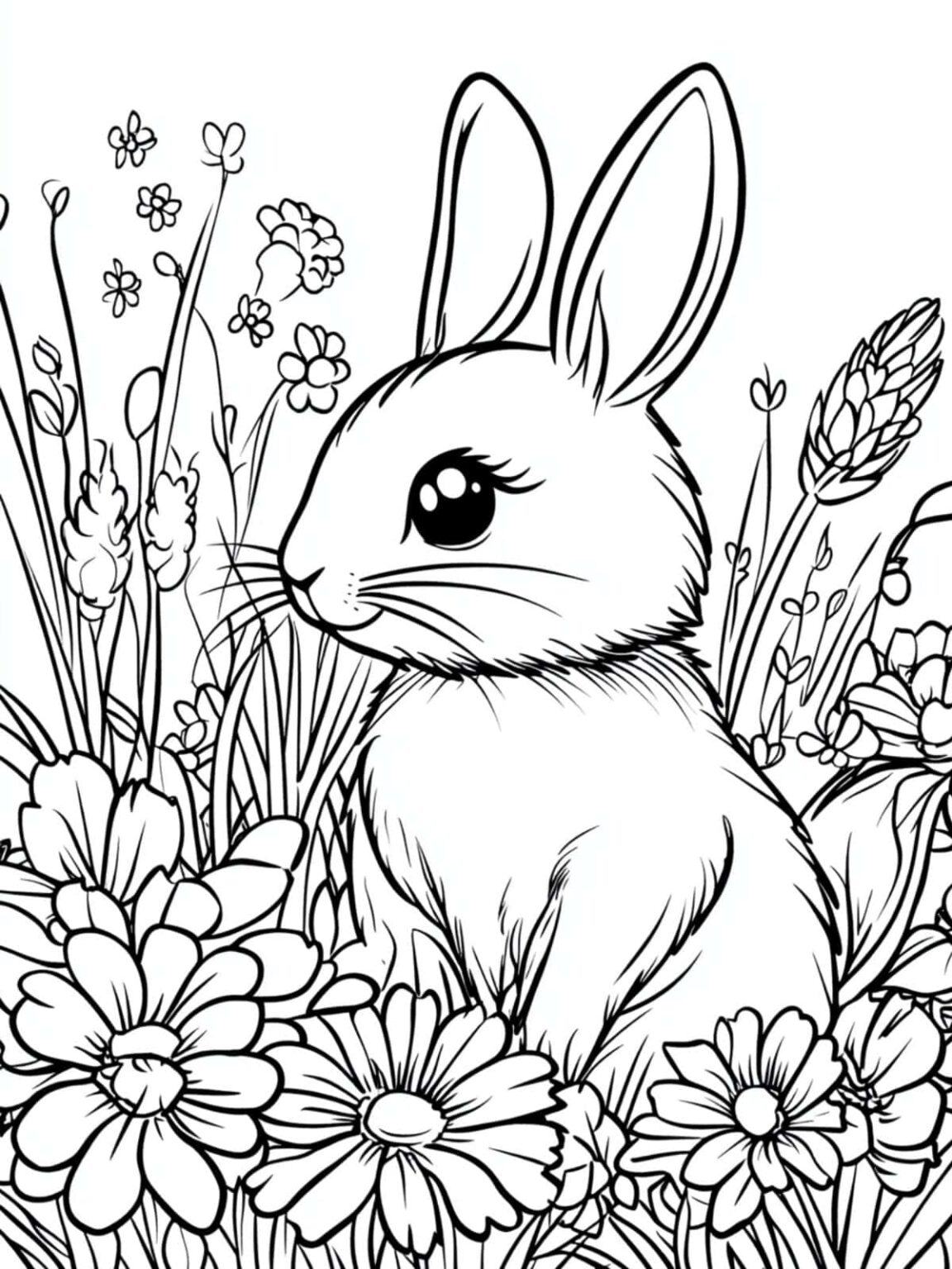 30 Schattige Kleurplaat Konijn (Gratis PDF Printbaar) - Kleurplaat.org