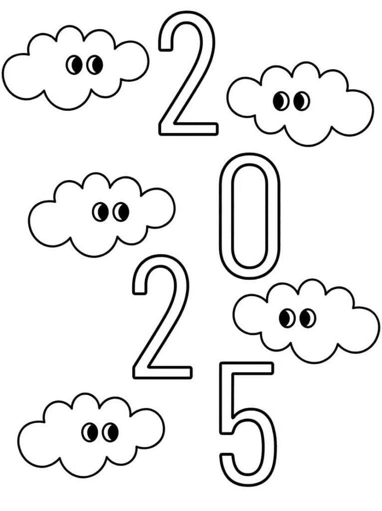 Grappige kleurplaat nieuwjaar voor creatieve kinderen - Kleurplaat.org