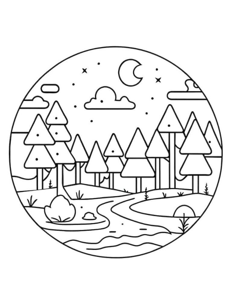 Enchanting Bos Kleurplaat (Gratis PDF Printen) - Kleurplaat.org