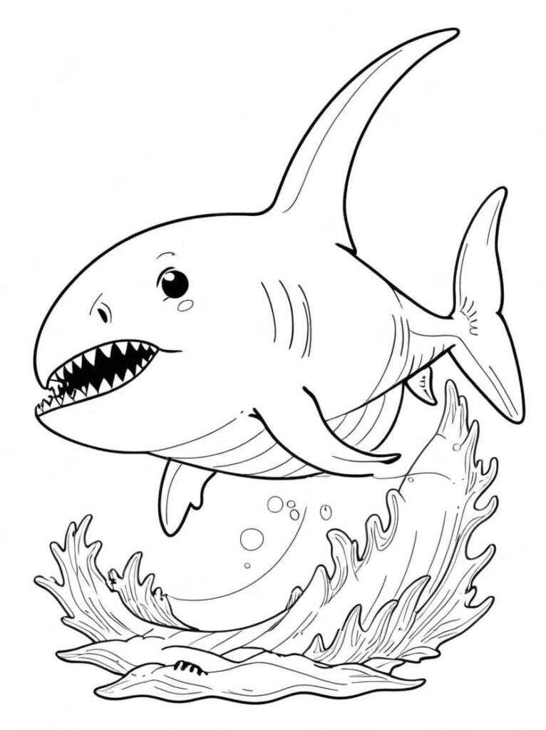 22+ PDF Haai Kleurplaat Gratis Printen - Kleurplaat.org
