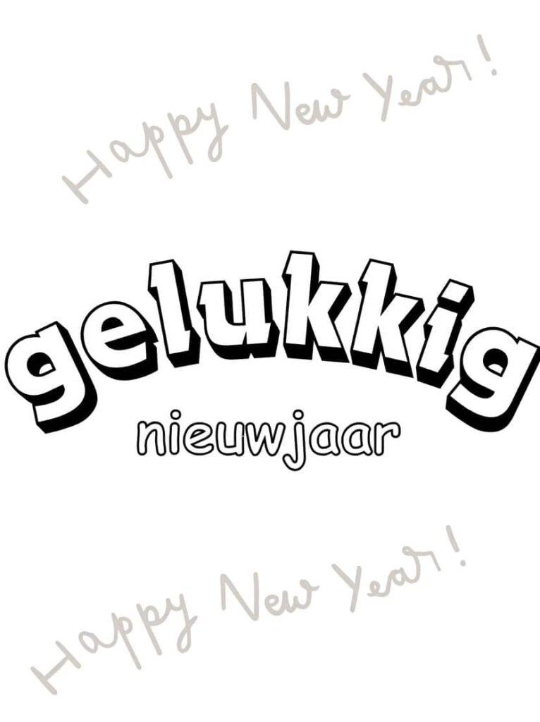 Grappige kleurplaat nieuwjaar voor creatieve kinderen - Kleurplaat.org