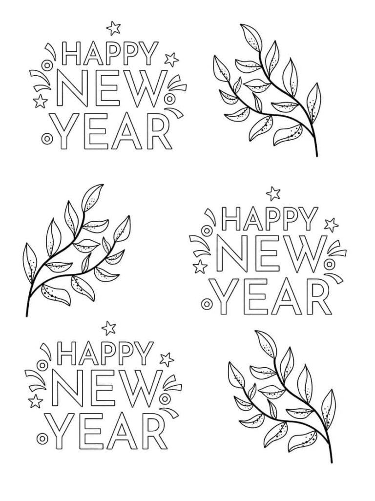 Grappige kleurplaat nieuwjaar voor creatieve kinderen - Kleurplaat.org
