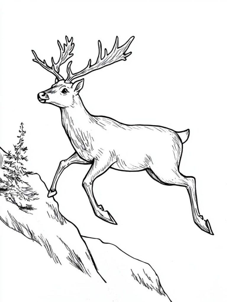 Schattige 20+ kleurplaat kerst rendier voor kinderen - Kleurplaat.org