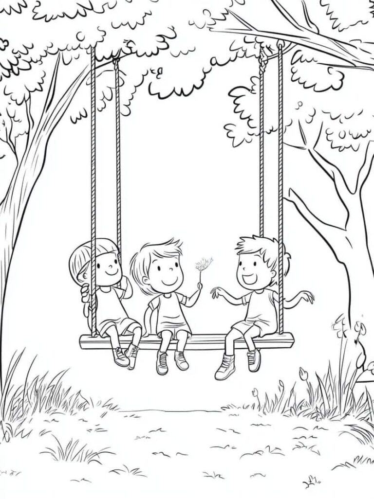 Vier de kindertijd: leuke kleurplaat kinderen - Kleurplaat.org