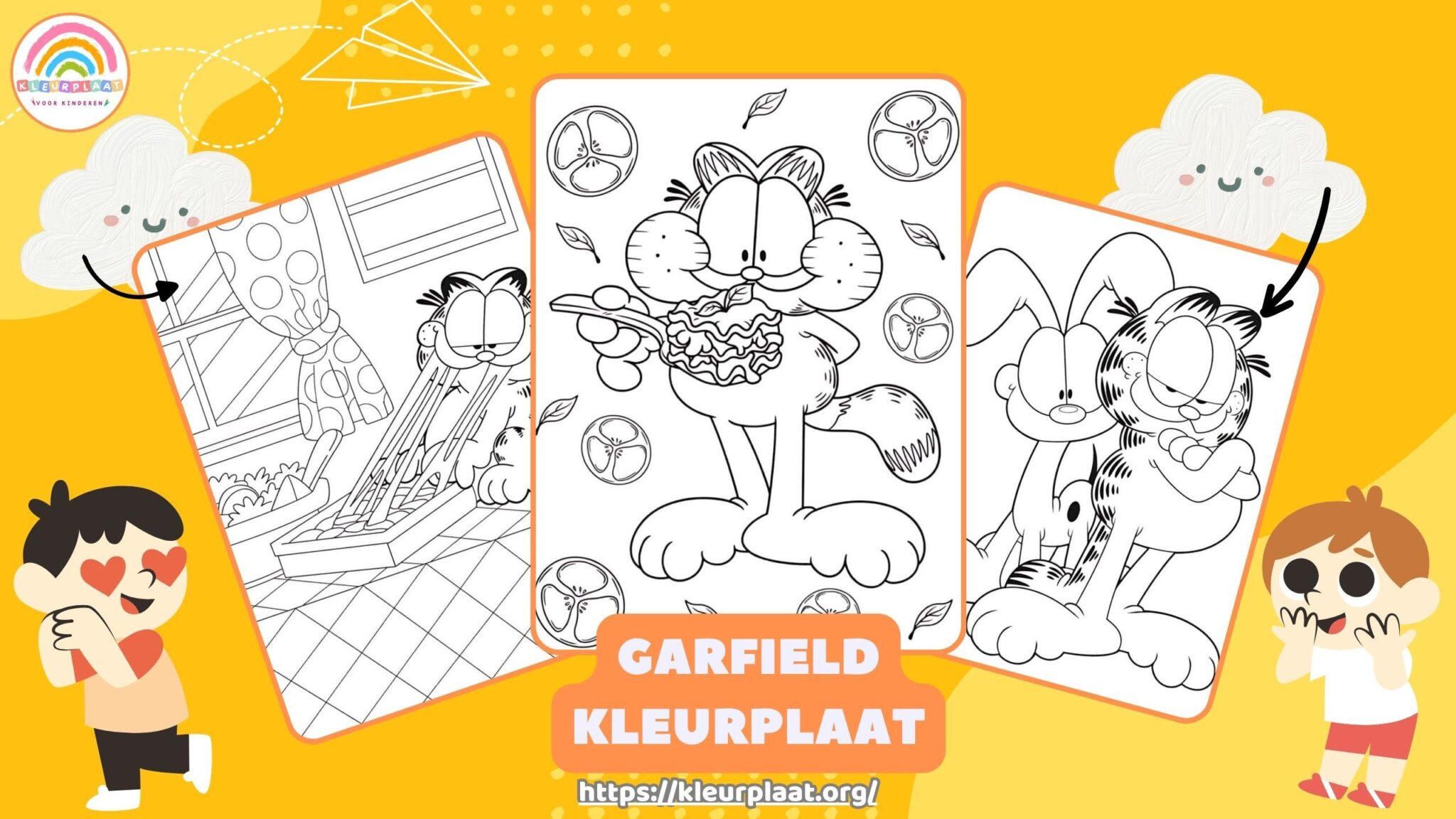 Kleurplaat Garfield (Gratis PDF Printen) - Kleurplaat.org