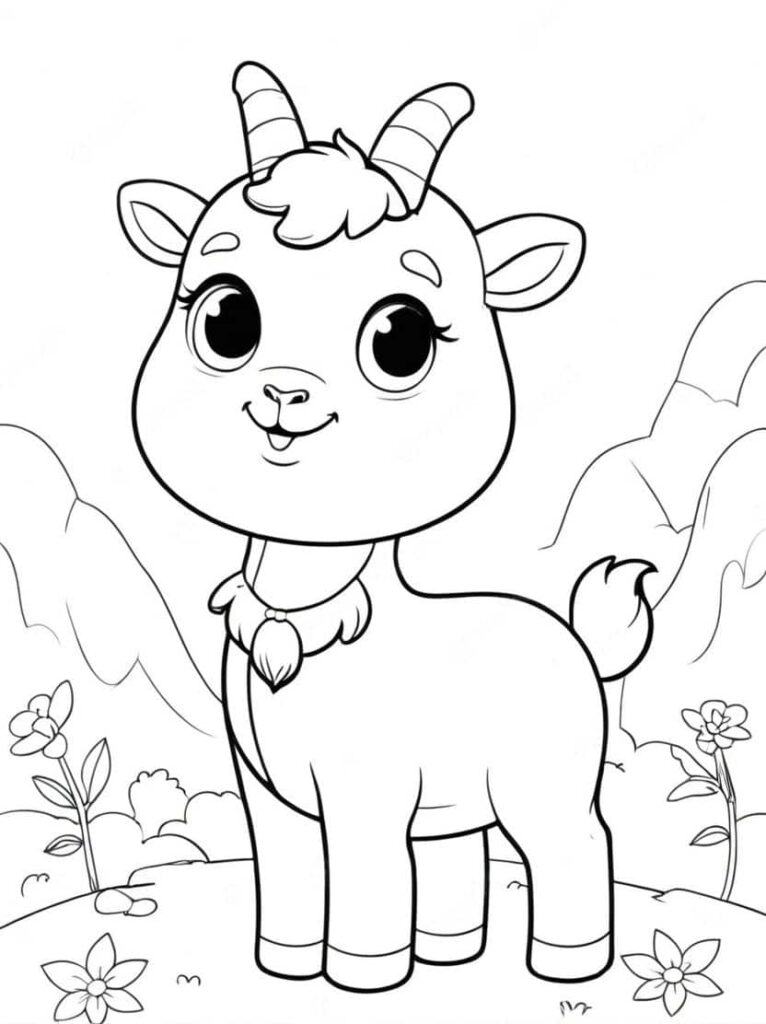 20+ Leuke Kleurplaat Geit (Gratis PDF Printbaar) - Kleurplaat.org