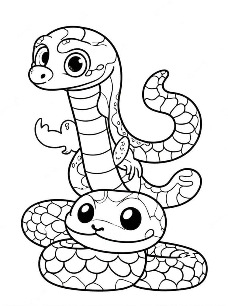 20+ Slang Kleurplaten (Gratis PDF Printbaar) - Kleurplaat.org