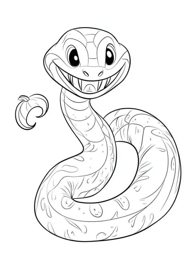 20+ Slang Kleurplaten (Gratis PDF Printbaar) - Kleurplaat.org