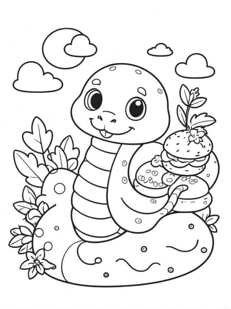 20+ Slang Kleurplaten (Gratis PDF Printbaar) - Kleurplaat.org