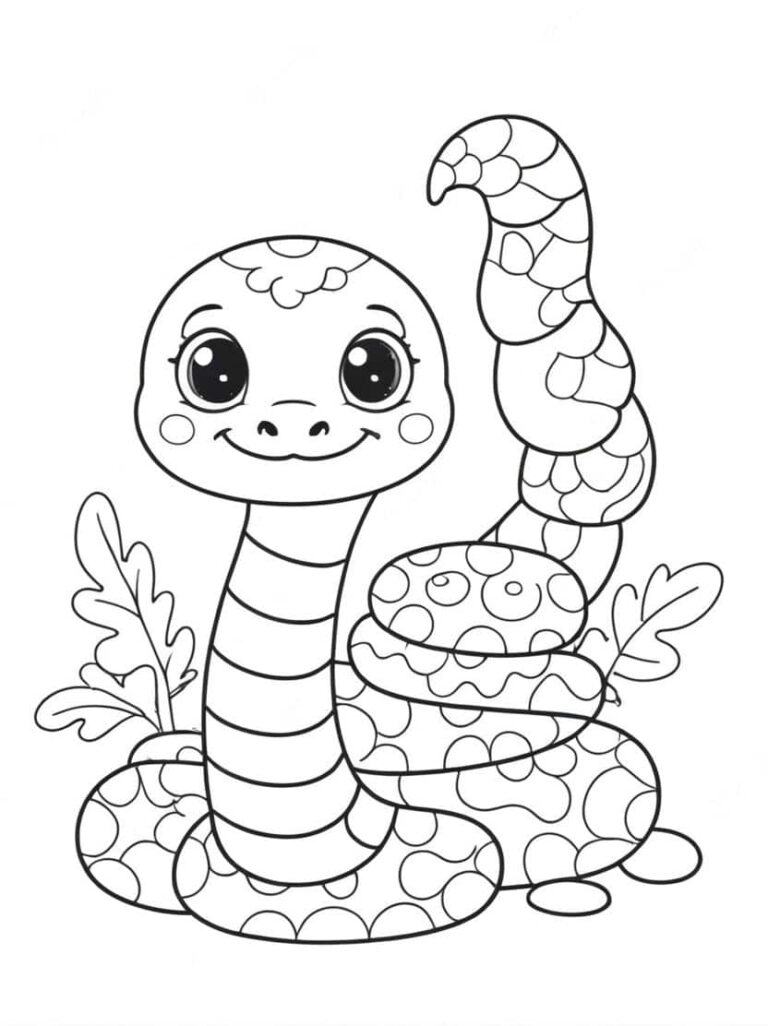 20+ Slang Kleurplaten (Gratis PDF Printbaar) - Kleurplaat.org