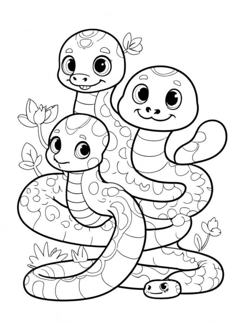 20+ Slang Kleurplaten (Gratis PDF Printbaar) - Kleurplaat.org