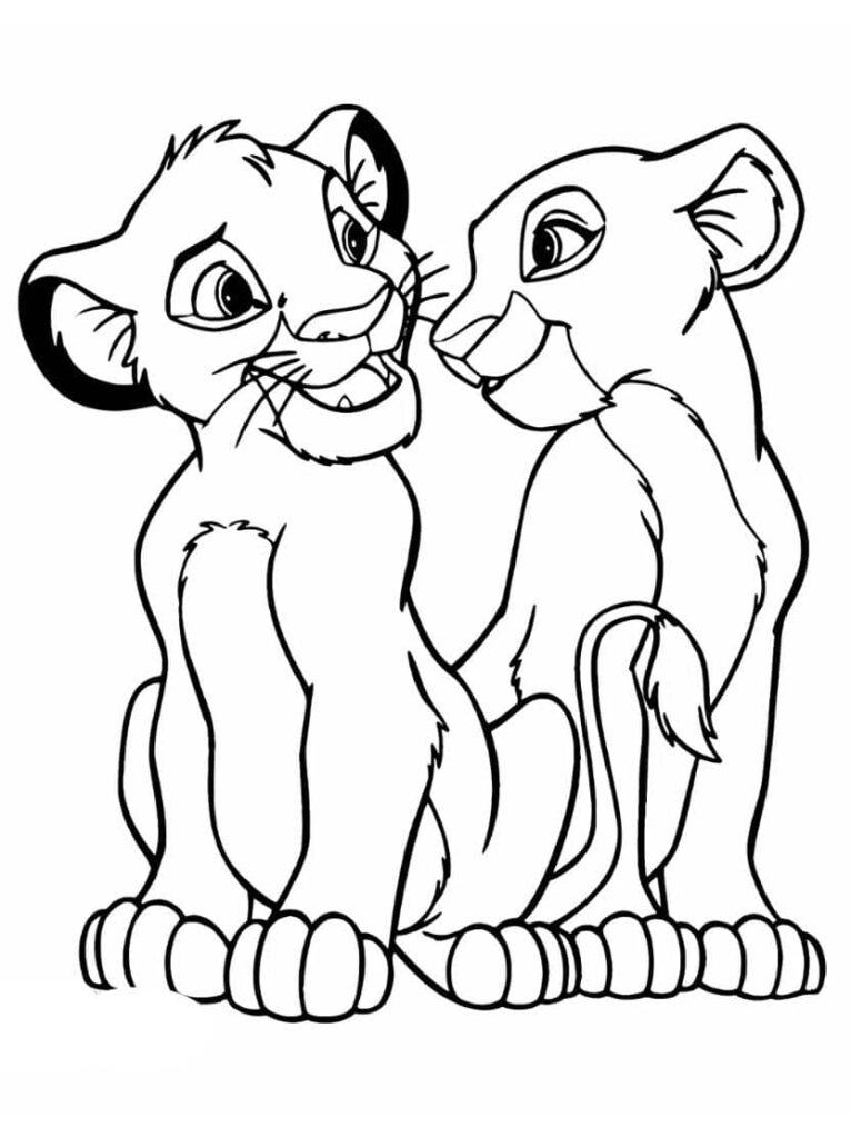Grappige lion king kleurplaat waarmee kinderen eindeloos creatief bezig ...