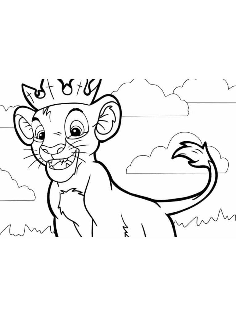 Grappige lion king kleurplaat waarmee kinderen eindeloos creatief bezig ...