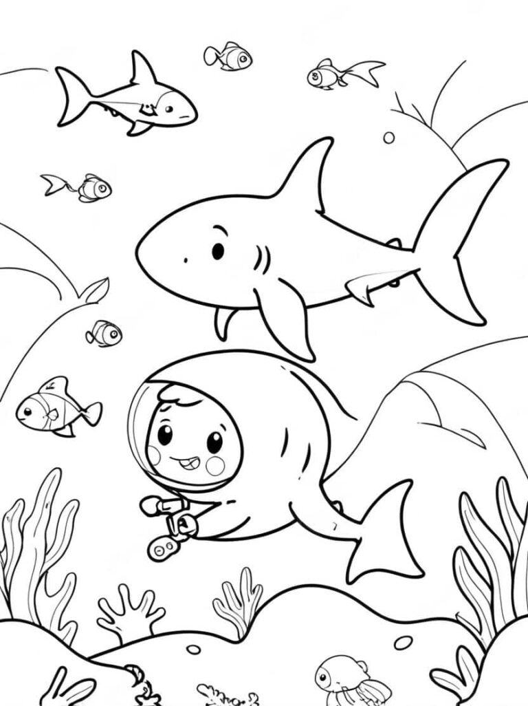 22+ PDF Haai Kleurplaat Gratis Printen - Kleurplaat.org