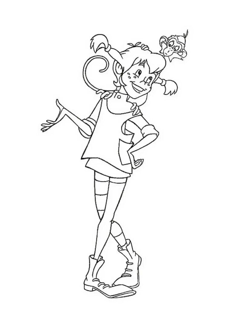 Kleurplaat Pippi Langkous (Gratis PDF Printen) - Kleurplaat.org
