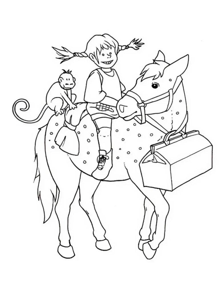 Kleurplaat Pippi Langkous (Gratis PDF Printen) - Kleurplaat.org