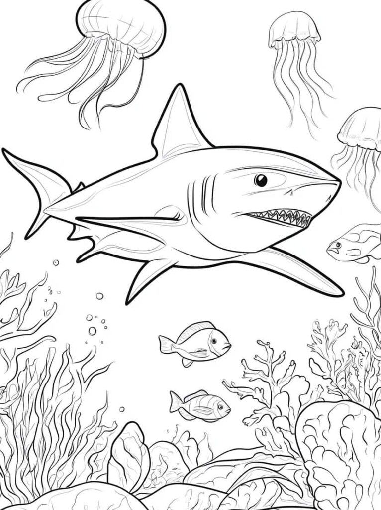 22+ PDF Haai Kleurplaat Gratis Printen – Kleurplaat.org