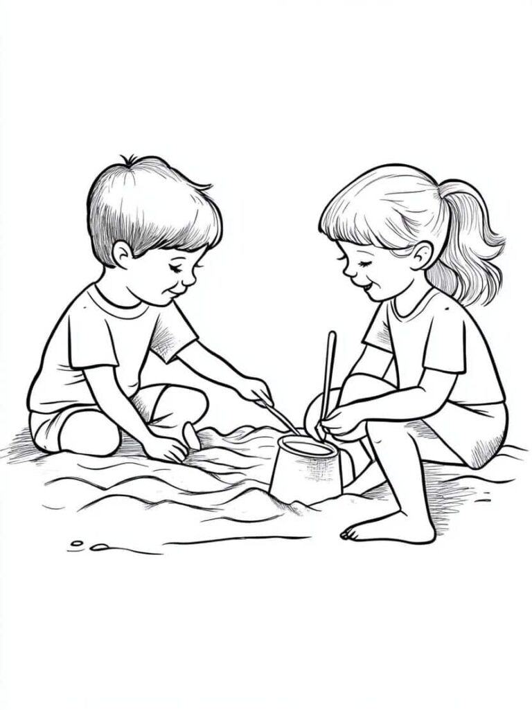 Vier de kindertijd: leuke kleurplaat kinderen - Kleurplaat.org