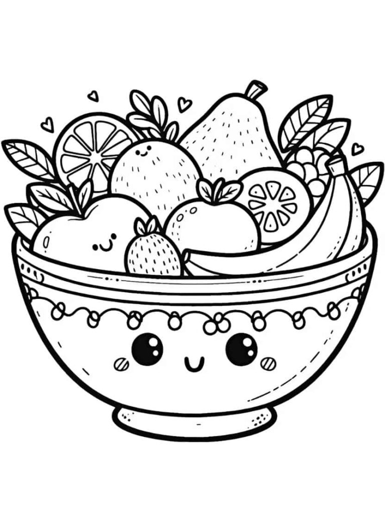 Kleurplaat fruit : kleur om bekende vruchten te ontdekken - Kleurplaat.org