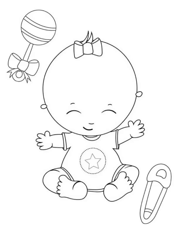 Baby coloring page: Cute coloring pages about babies - Kleurplaat.org
