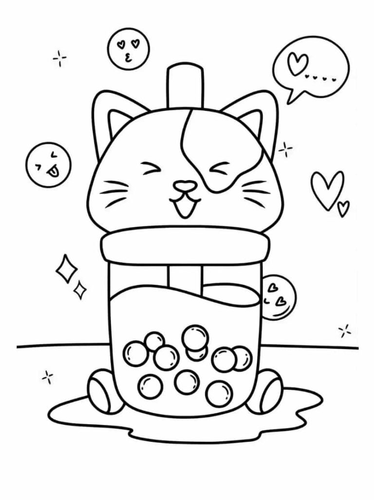 Boba Tea Kleurplaat (Gratis PDF Printen) - Kleurplaat.org