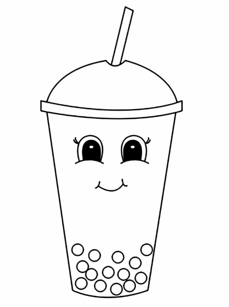 Boba Tea Kleurplaat (Gratis PDF Printen) - Kleurplaat.org