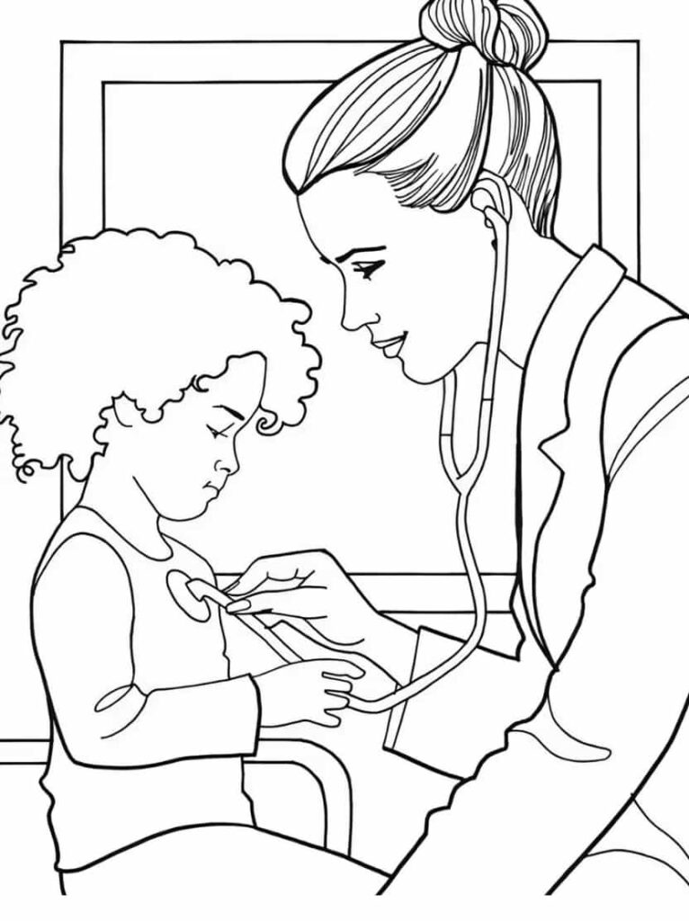 20+ beste gratis mooie dokter kleurplaat voor kinderen - Kleurplaat.org