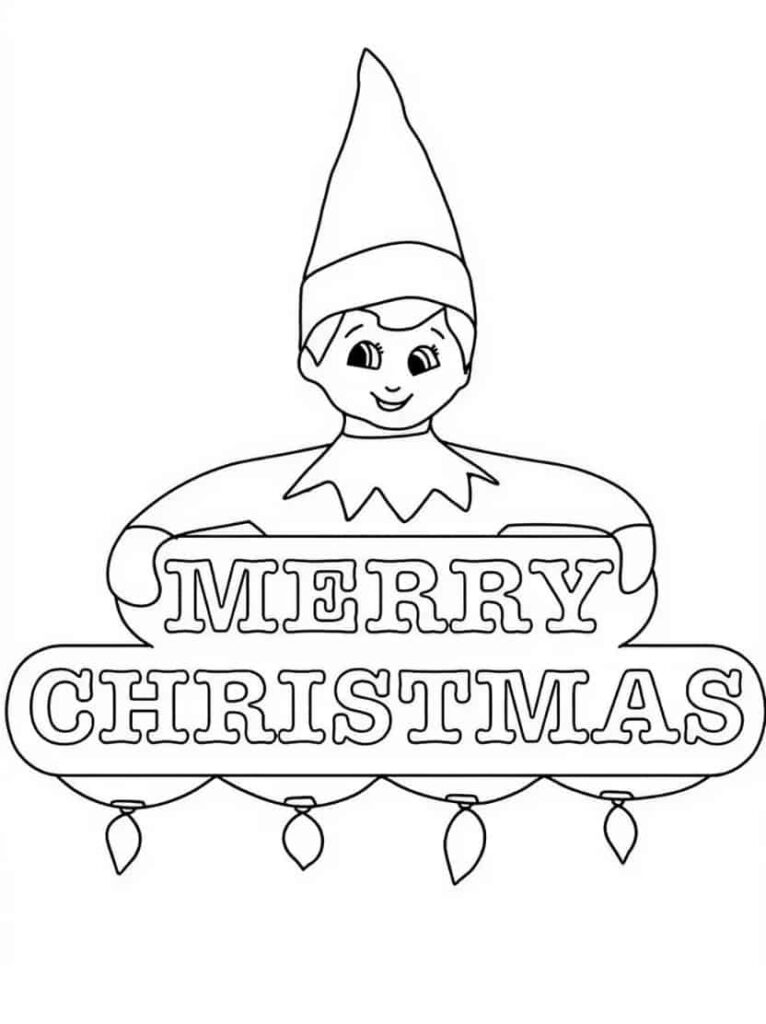 Elf on the shelf kleurplaat best gratis voor kinderen - Kleurplaat.org