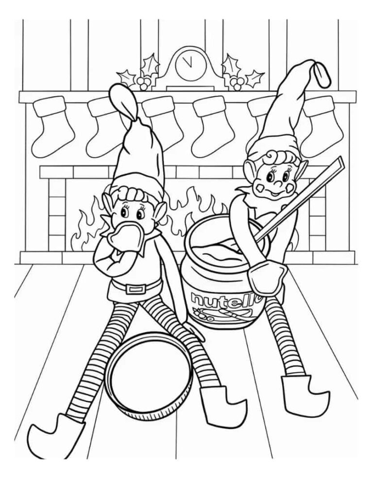 Elf on the shelf kleurplaat best gratis voor kinderen - Kleurplaat.org