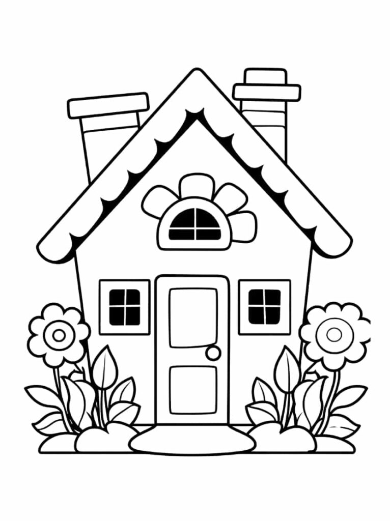 kleurplaat huis : Een huis bouwen door middel van kleurplaten ...