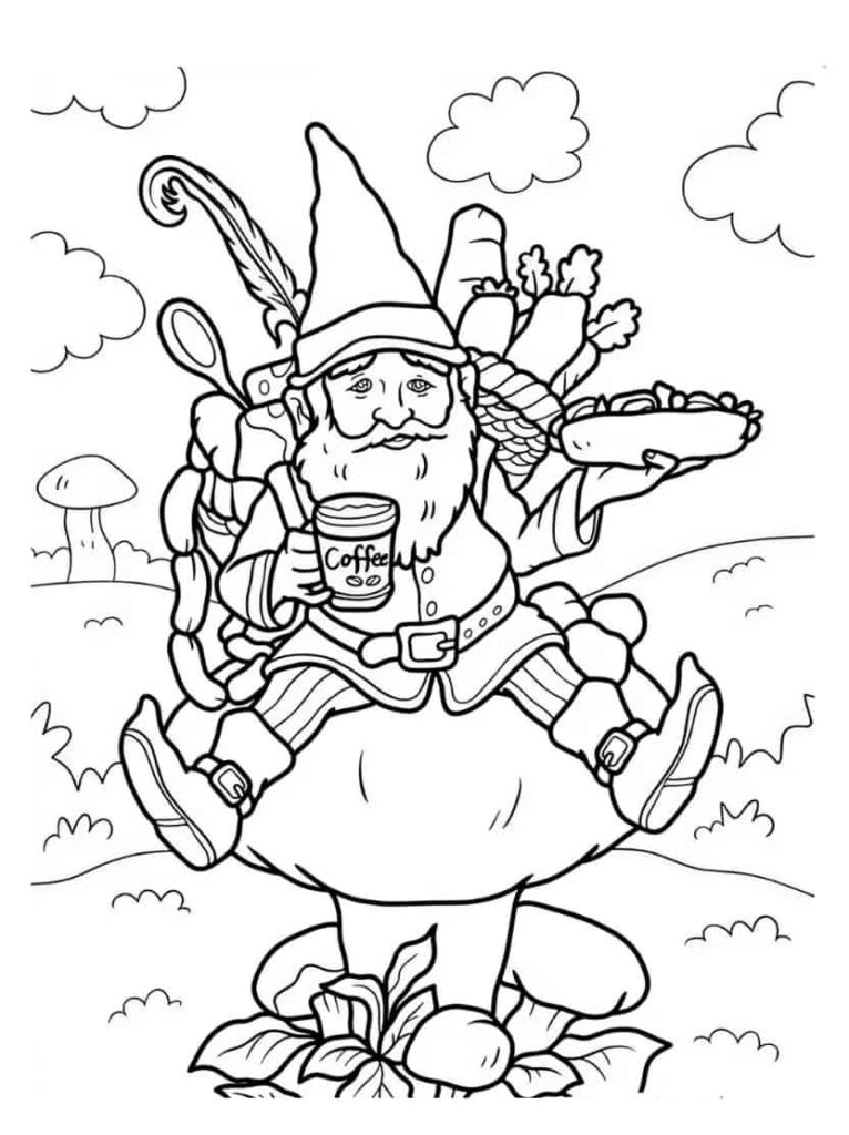 Kabouter kleurplaat: Diverse tinten kabouter gratis - Kleurplaat.org