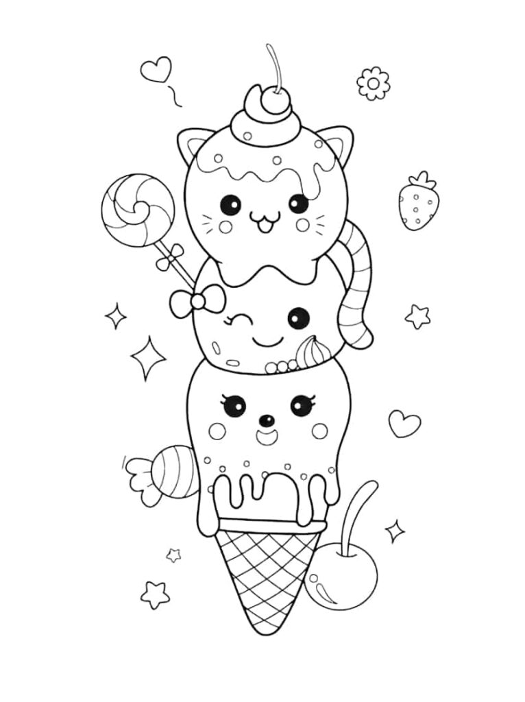 Kawaii kleurplaat: Prachtige tekeningen voor kinderen - Kleurplaat.org