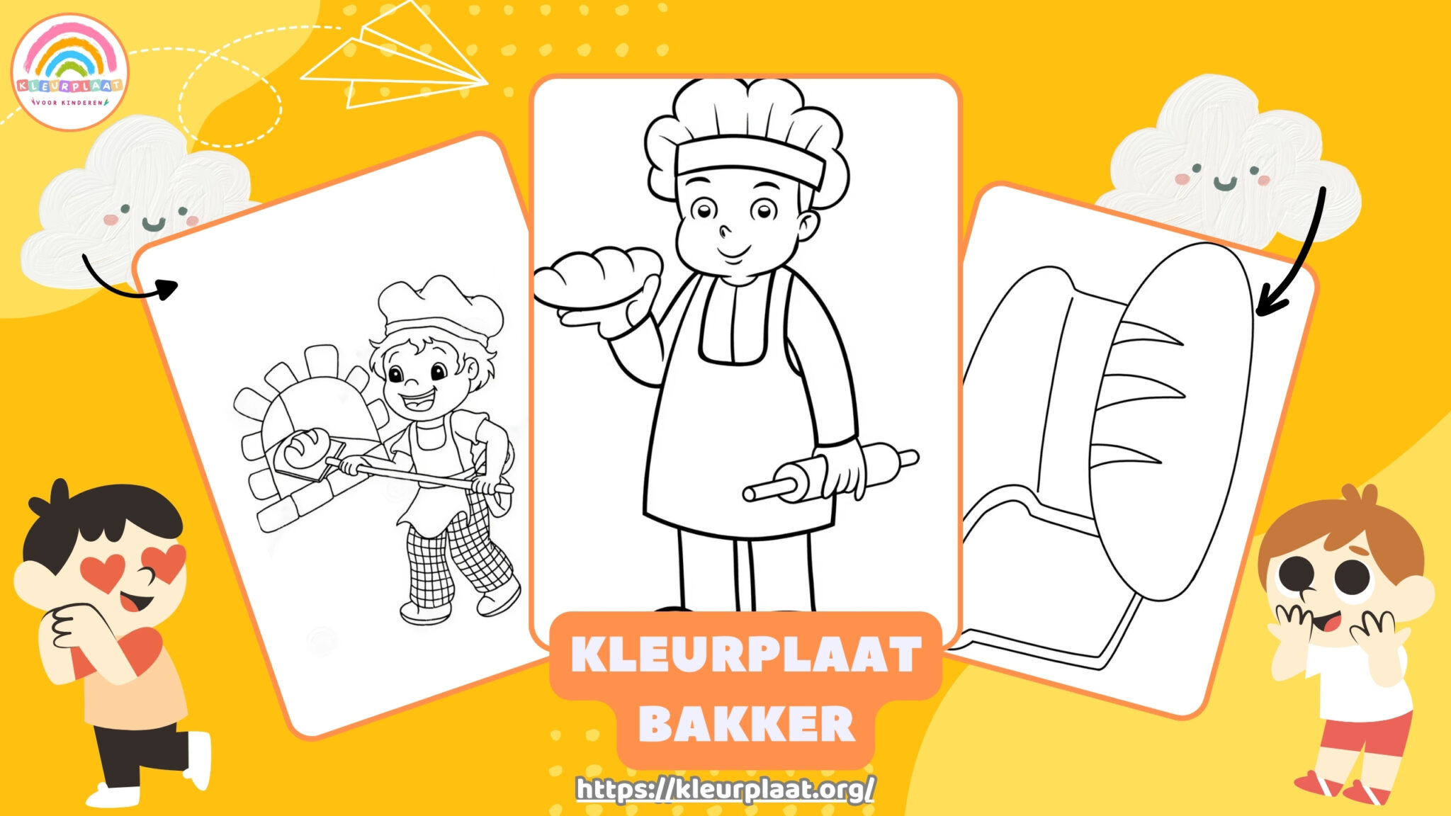 Gratis en levendige kleurplaat bakker voor kinderen om te kleuren ...