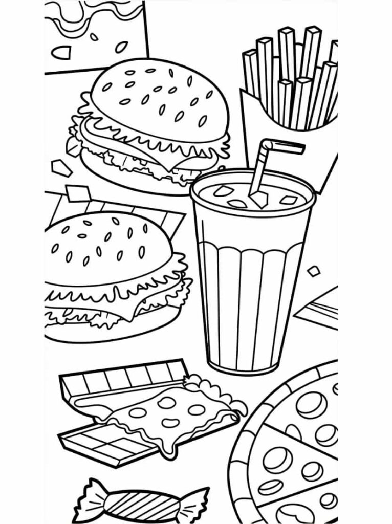 Kleurplaat eten : helpt kinderen op een makkelijke manier de culinaire ...