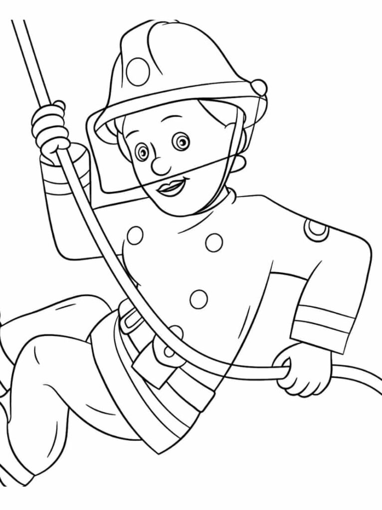 Beste brandweerman sam kleurplaat top gratis voor kinderen - Kleurplaat.org