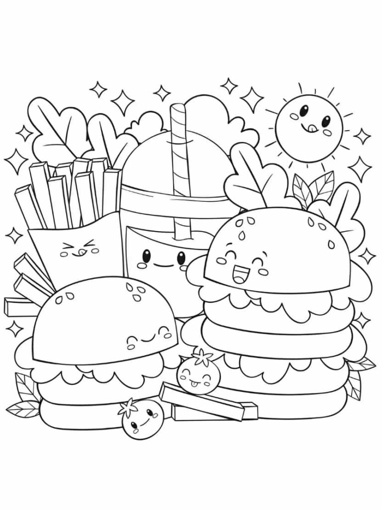 Beste kleurplaat eten schattig top gratis voor kinderen - Kleurplaat.org