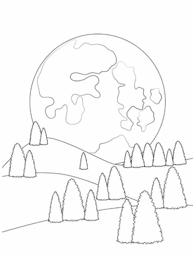 De leukste levendige maan kleurplaat voor kinderen - Kleurplaat.org