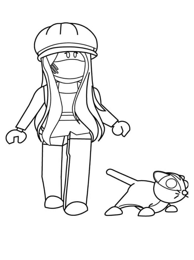 Top aantrekkelijk kleurplaat roblox girl voor kinderen - Kleurplaat.org