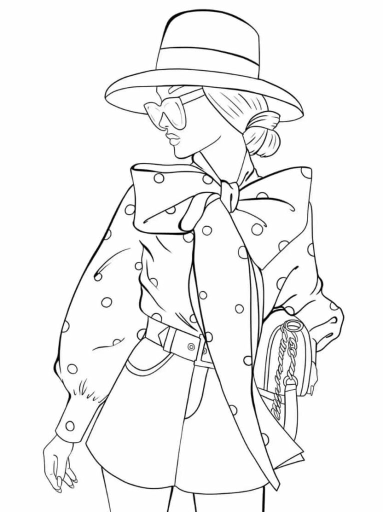 Best Lively Top Model Coloring Page for Kids - Coloringpage.org