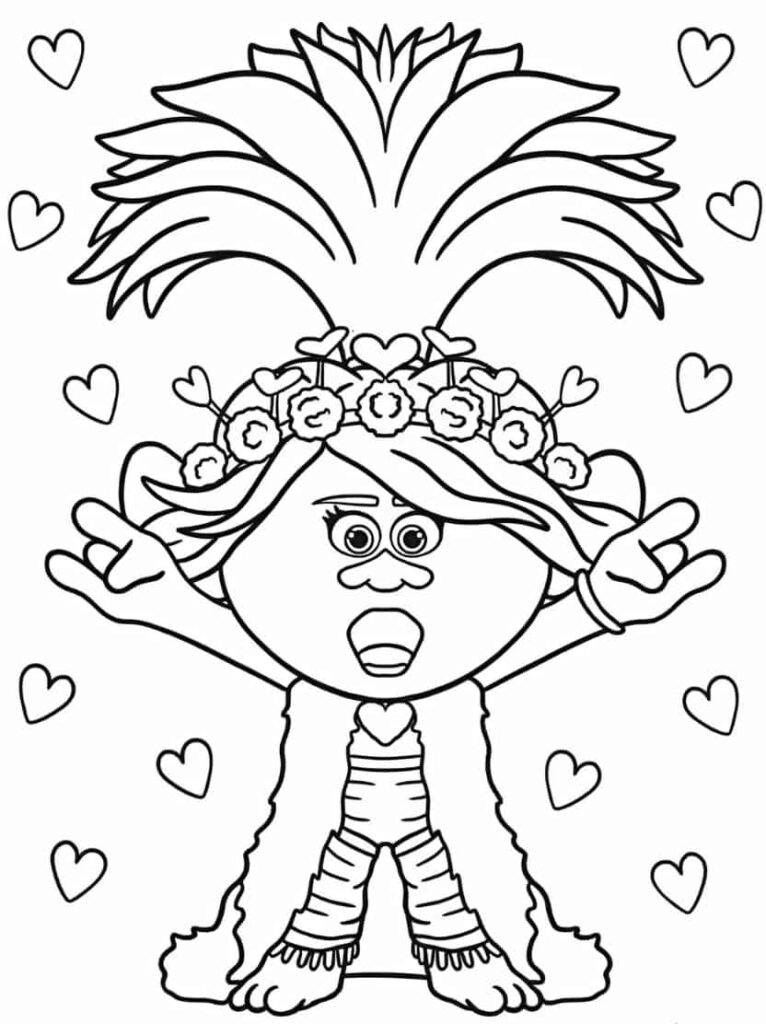 Kleurplaat Trolls: realistische en levendige tekeningen van beroemde ...