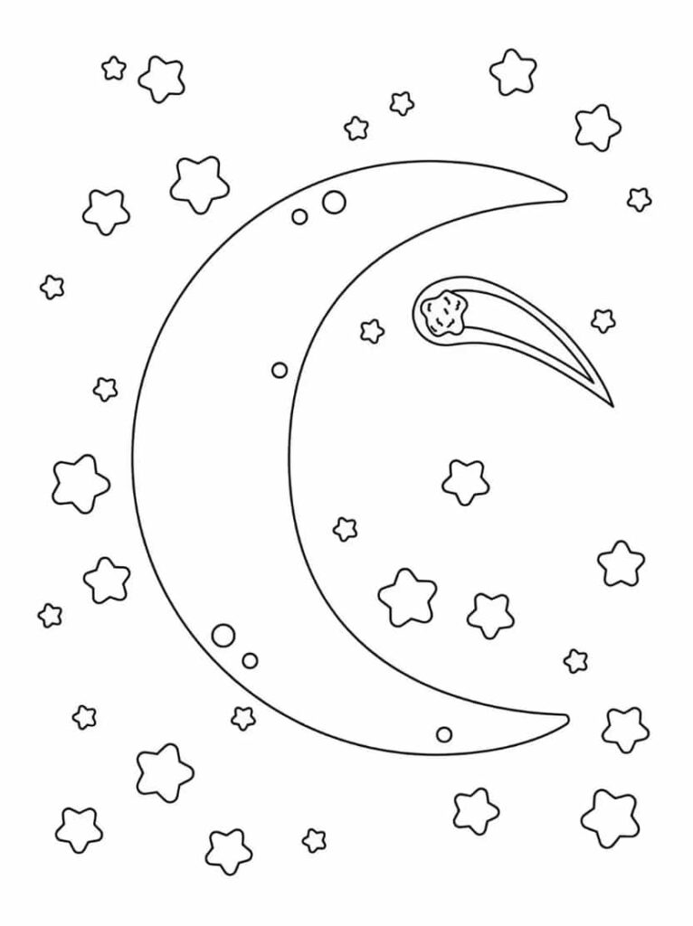 De leukste levendige maan kleurplaat voor kinderen - Kleurplaat.org