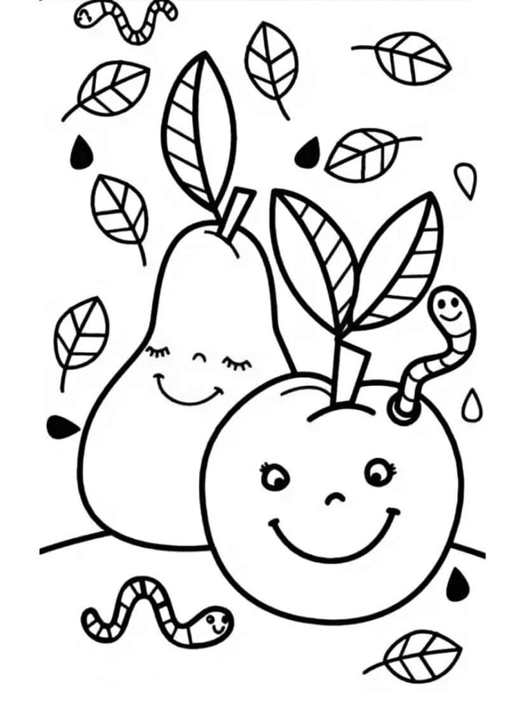 Kleurplaat fruit : kleur om bekende vruchten te ontdekken - Kleurplaat.org
