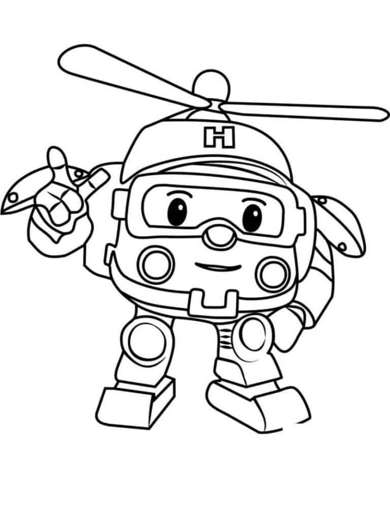 Robocar Poli kleurplaat: Kleurplaten van schattige stripfiguren ...