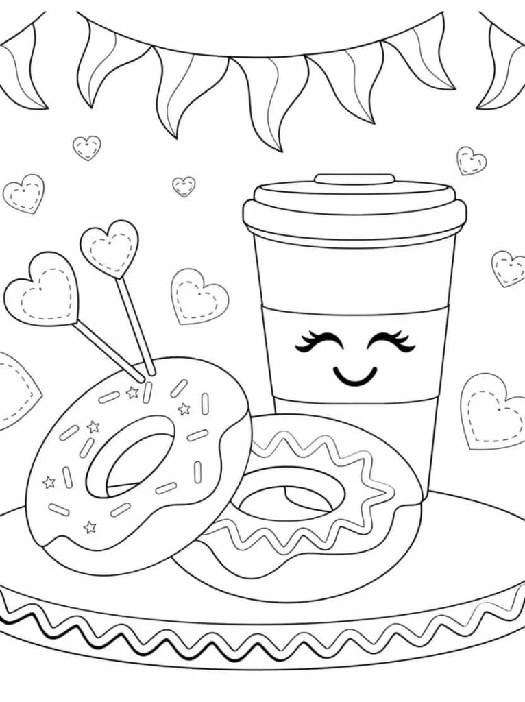 Beste kleurplaat eten schattig top gratis voor kinderen - Kleurplaat.org