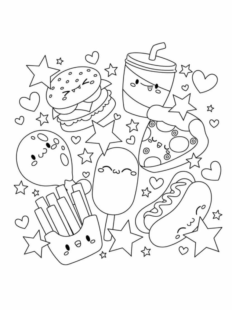 Beste kleurplaat eten schattig top gratis voor kinderen - Kleurplaat.org