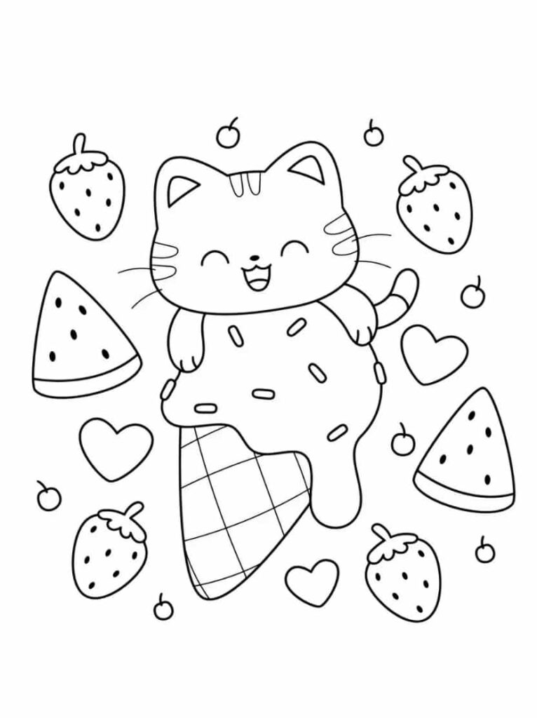 Beste kleurplaat eten schattig top gratis voor kinderen - Kleurplaat.org