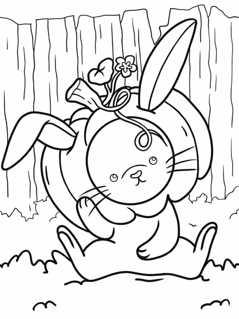 Leuk schattig konijn kleurplaat top gratis voor kinderen - Kleurplaat.org