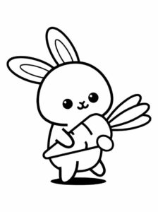 Leuk schattig konijn kleurplaat top gratis voor kinderen - Kleurplaat.org
